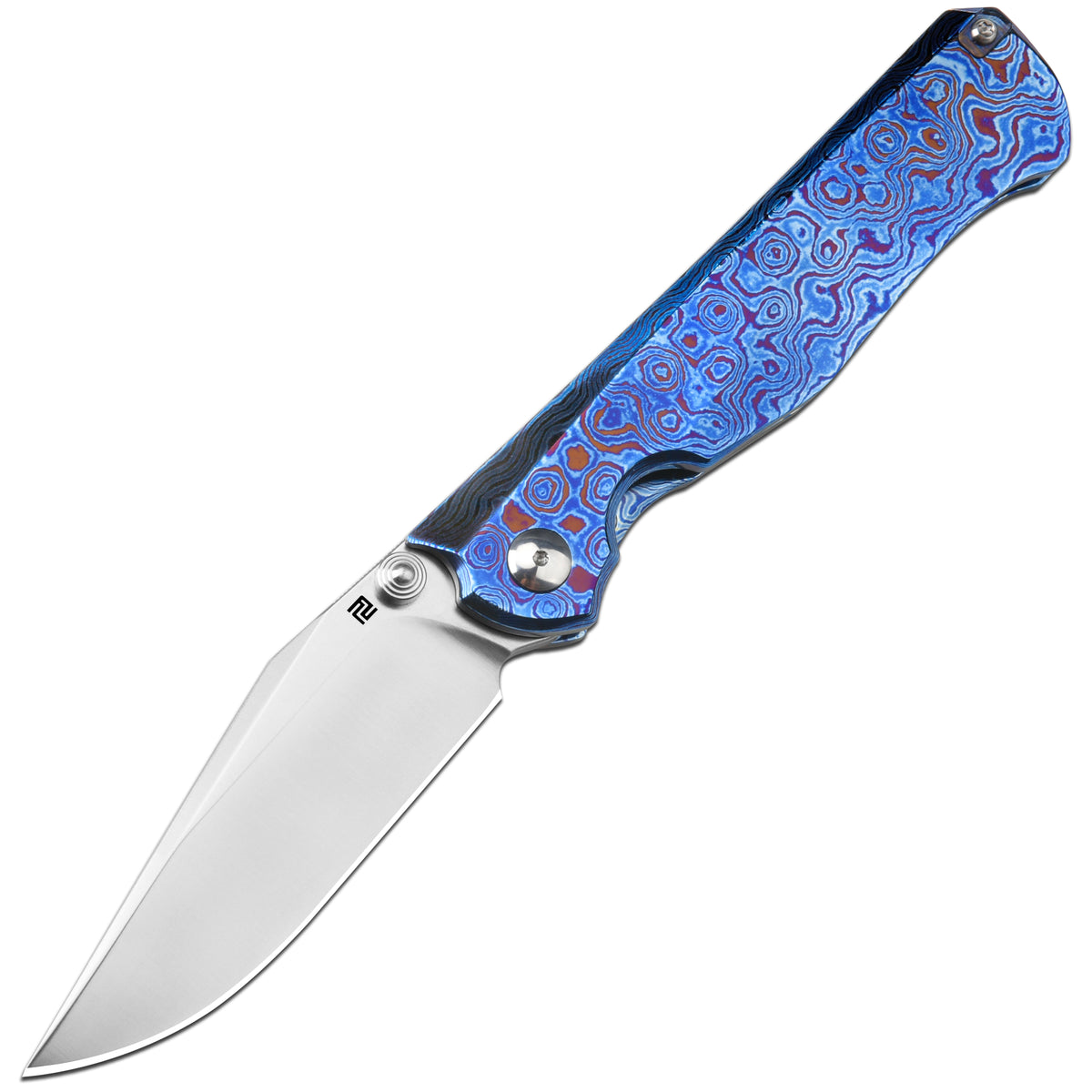 ArtisanCutlery Crusoe ATZ-1869G S90V Blade Titanium Damas ...