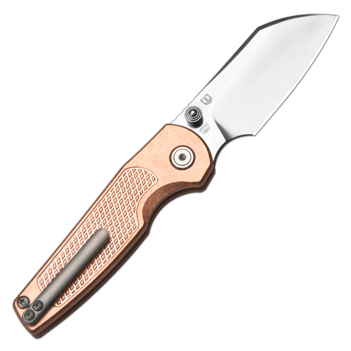 Artisan Cutlery Cleo 1871G-CO CPM S90V Blade Copper Handle Folding Kni ...