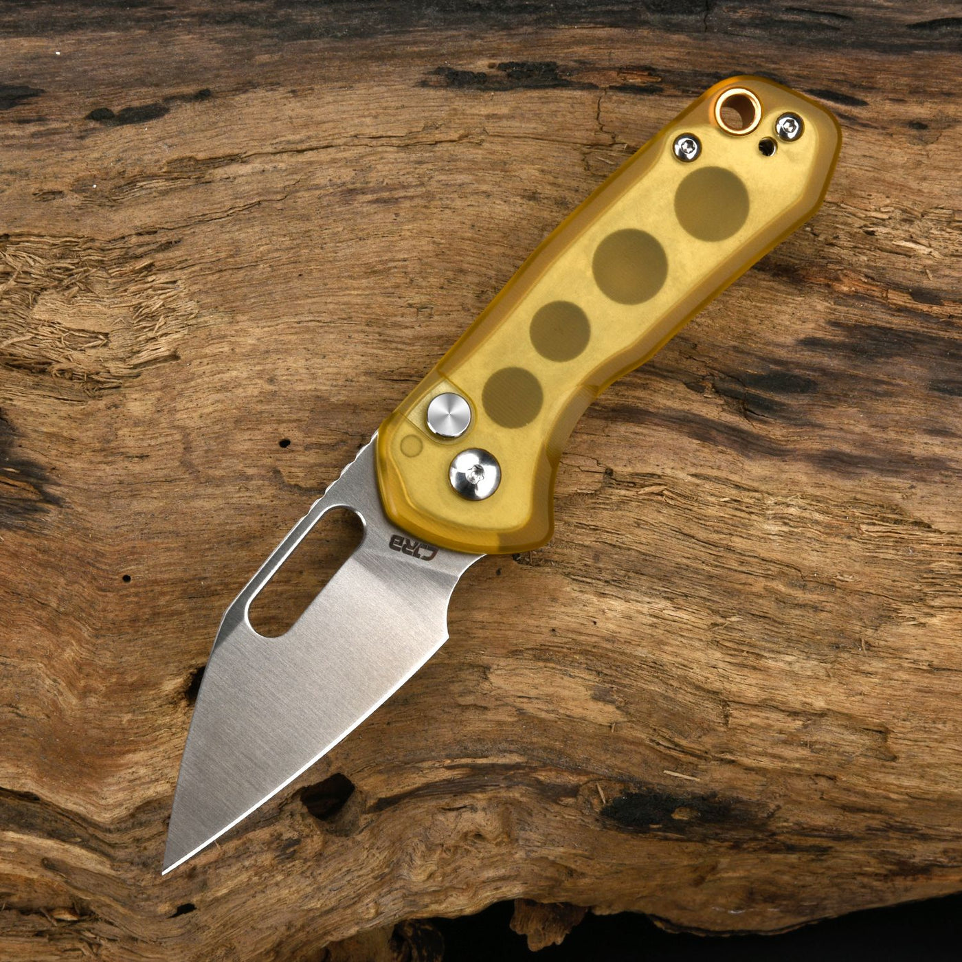 CJRB Mini Pyrite J1933 AR-RPM9 Powder Steel Blade Ultem Handle Folding
