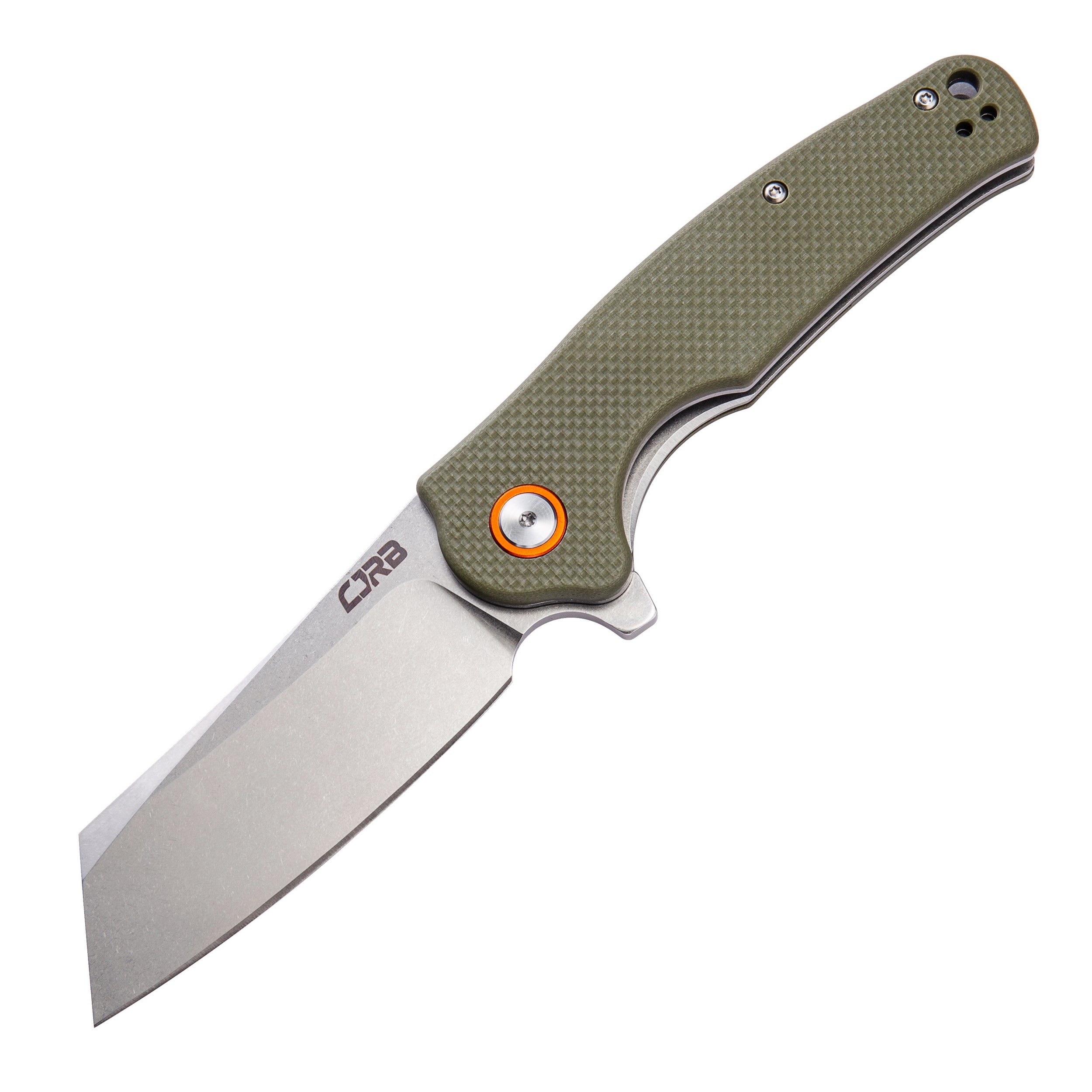 CJRB Crag J1904: D2 Blade, G10 Handle | Cleaver-Style Folding Knife